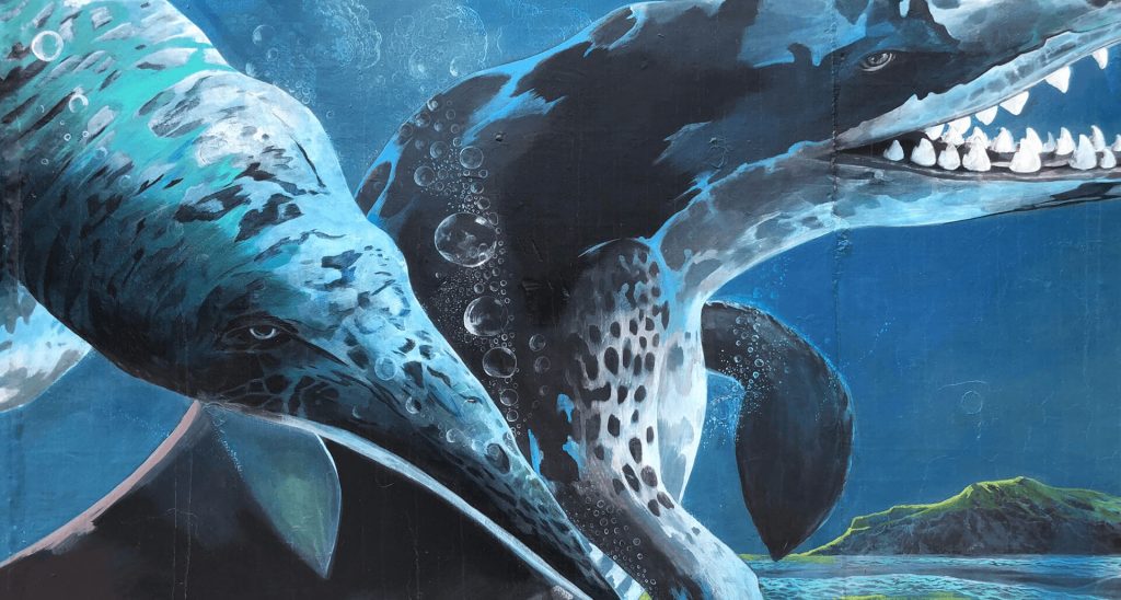 Mural Nº 1 . De las patas a las aletas – Ciencia al Viento